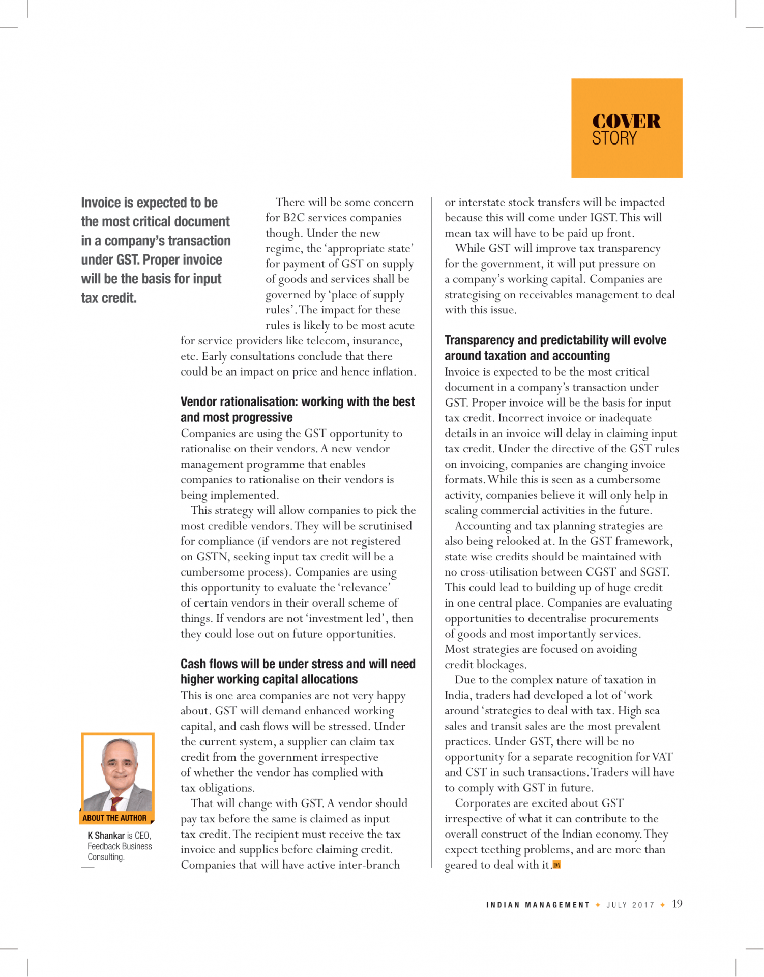 Rolling out Change - GST entails a strategic, structural, and ...